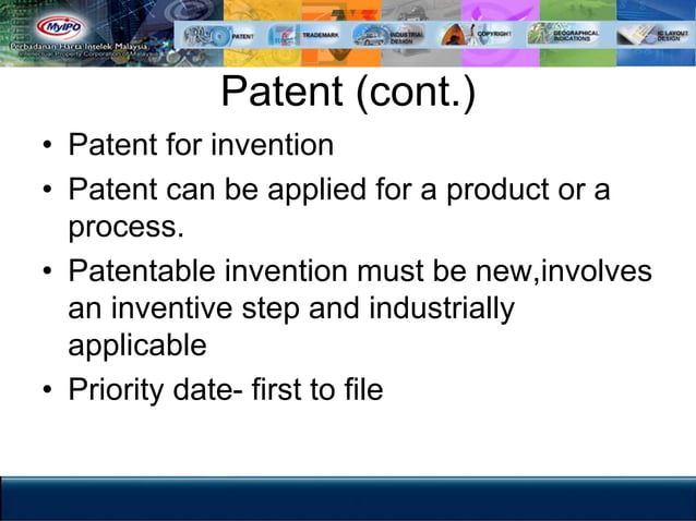 Intellectual property Rights, different types of IPR | PPT
