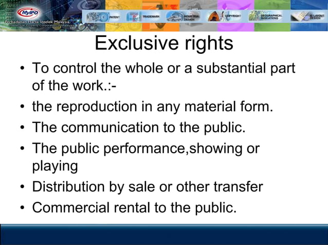 Intellectual property Rights, different types of IPR | PPT