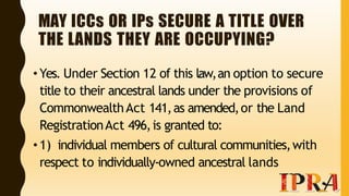 Salient Features of the RA 8371 or Indigenous Peoples Republic Act of ...