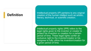 Intellectual property rights (IPR) | PPT
