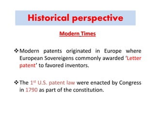 Historical perspective and need for the Intellectual Property Rights | PPTX
