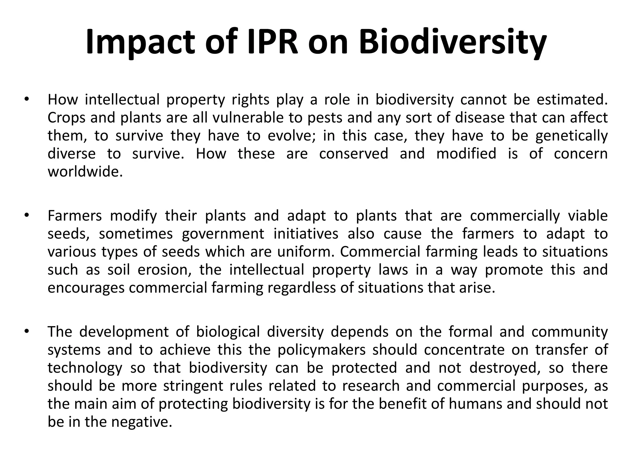 Ipr and biodiversity | PPTX