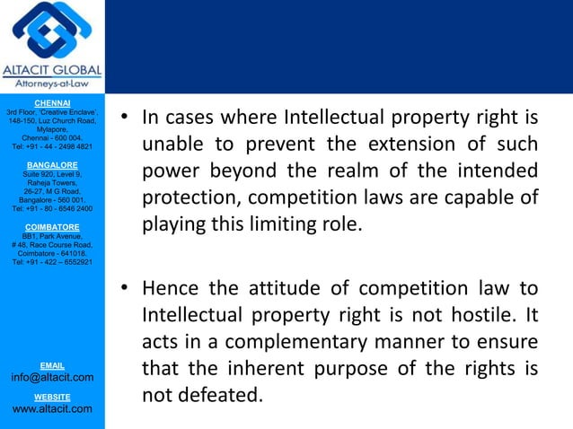 Ipr and competition laws | PPTX | Legal Services Industry | Industries