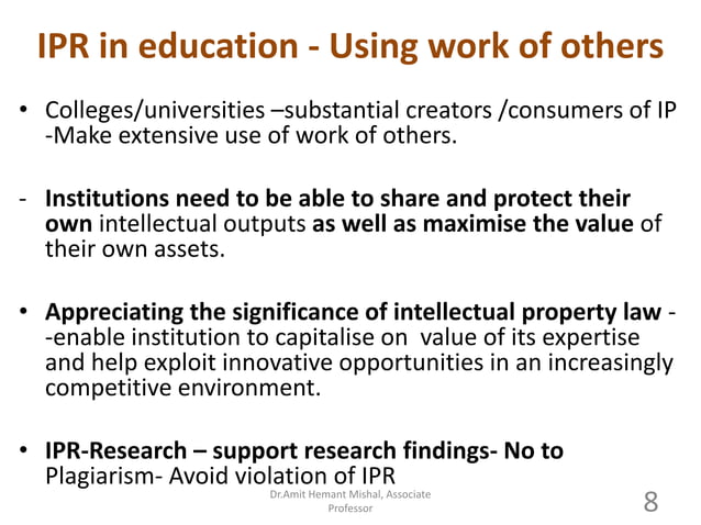 IPR and Education.pptx | Business | Business and Finance