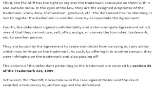 IPR CASE STUDY between COCA COLA vs BISLERI | PPTX