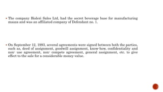 IPR CASE STUDY between COCA COLA vs BISLERI | PPTX