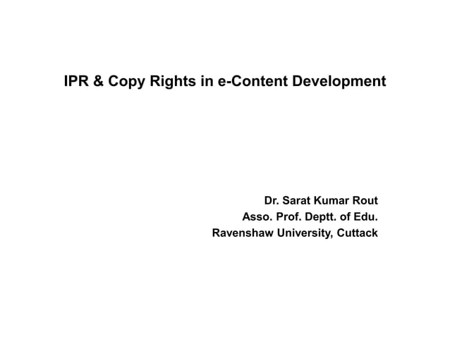 IPR & Copy Rights in e-Content Development.pptx