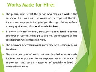 INTELLECTUAL PROPERTY RIGHTS TYPE Copyrights LAW.pptx