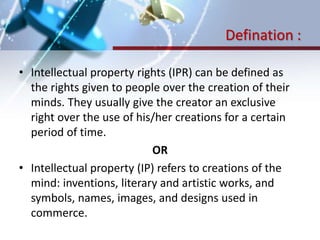 IPR GATT WTO PARISCONVENTION TRIPS WIPO | PPTX