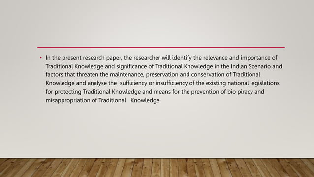 ipr with reference to traditional knowledge | PPTX | Law