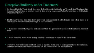 Deceptive similarity under trademark | PPTX