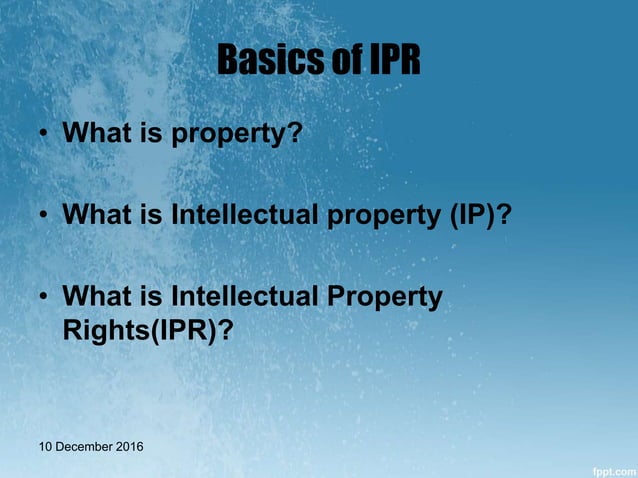 IPR and Human Rights: an introduction | PPTX