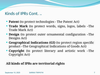 IPR Introduction , Definition scope objective | PPT