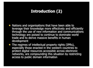 IPR, IT and Development - Alternative Perspectiives on Intellectual ...