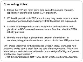 Growth, Intellectual Property and the TPP | PPT