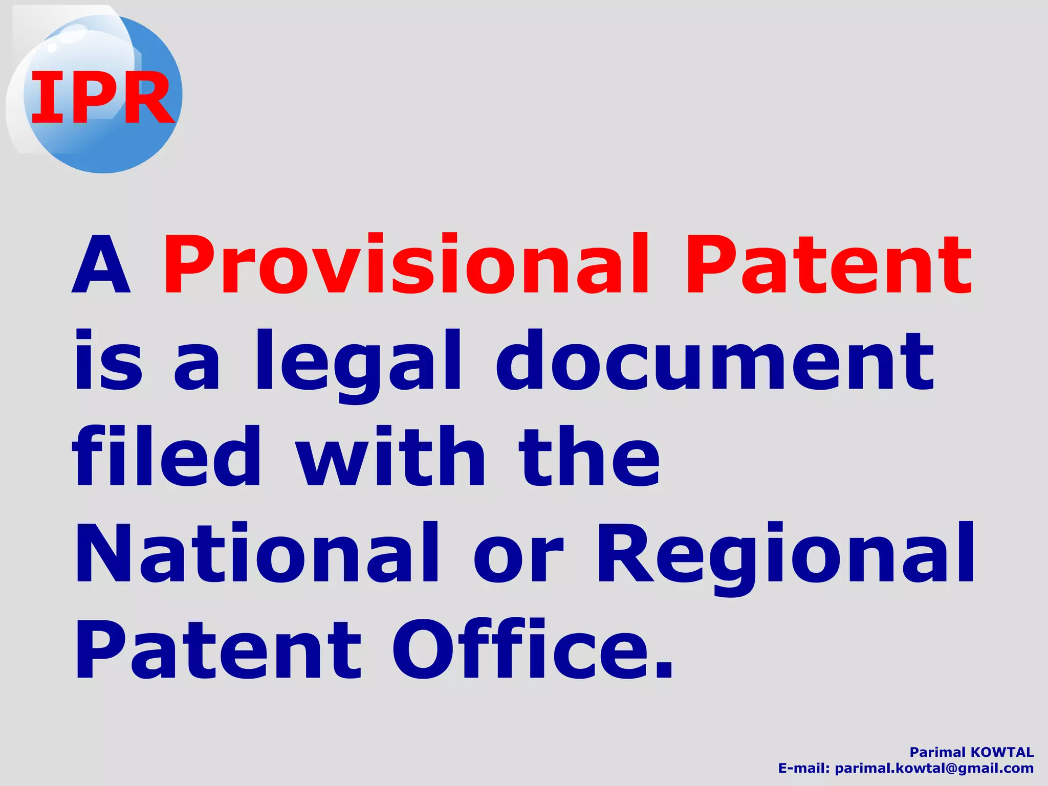 Intellectual property Right (IPR) - Patent | PPT