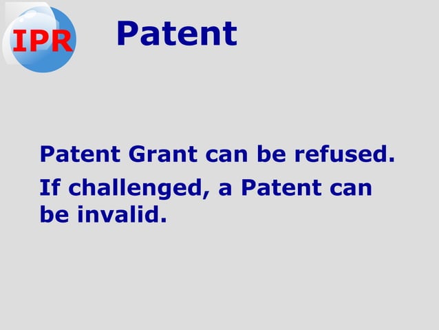 Intellectual property Right (IPR) - Patent | PPT