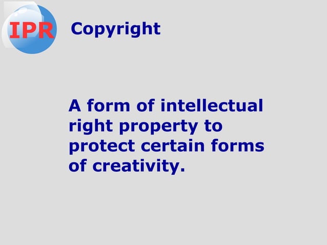 Intellectual Property Right (IPR) - Copyright and Related Rights | PDF ...