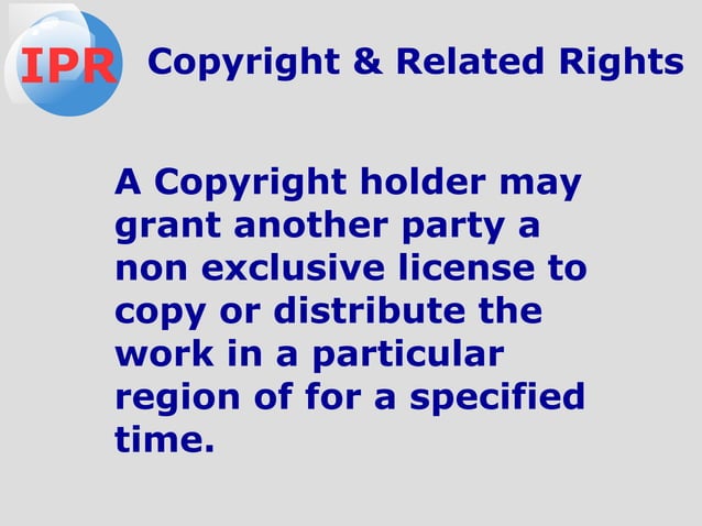 Intellectual Property Right (IPR) - Copyright and Related Rights | PDF ...