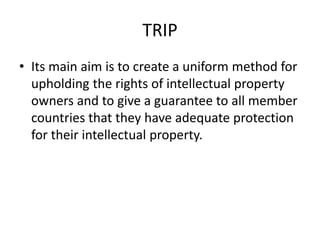 Intellectual property rights lecture.it contain general introduction ...