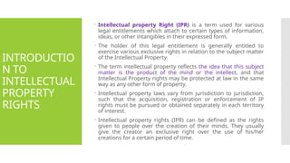 IPR (Intellectual Property Rights) .pptx