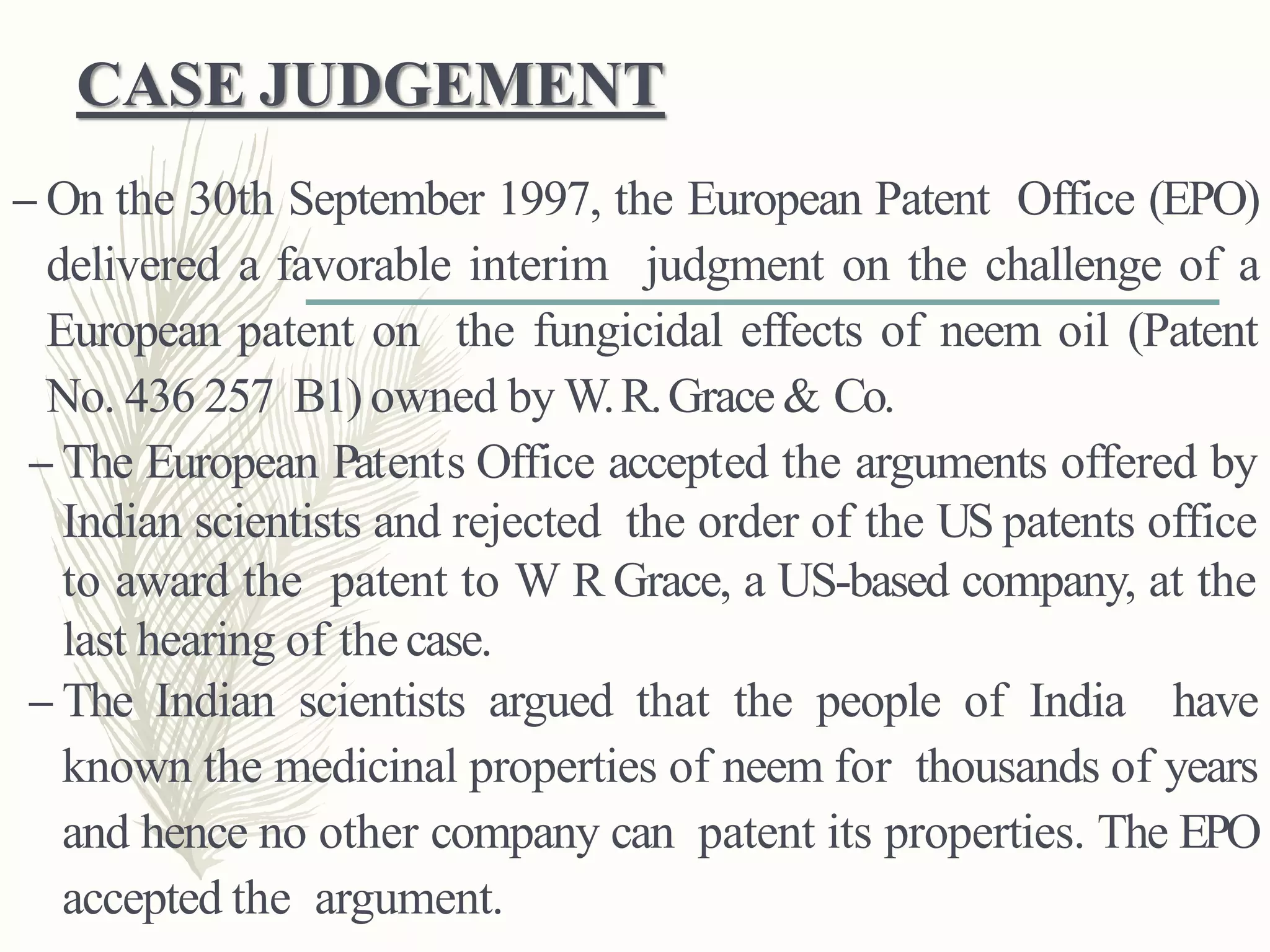 Ipr neem patent | PPTX