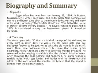 Characterization of "I" in The Tell-Tale Heart by Edgar Allan Poe | PPTX