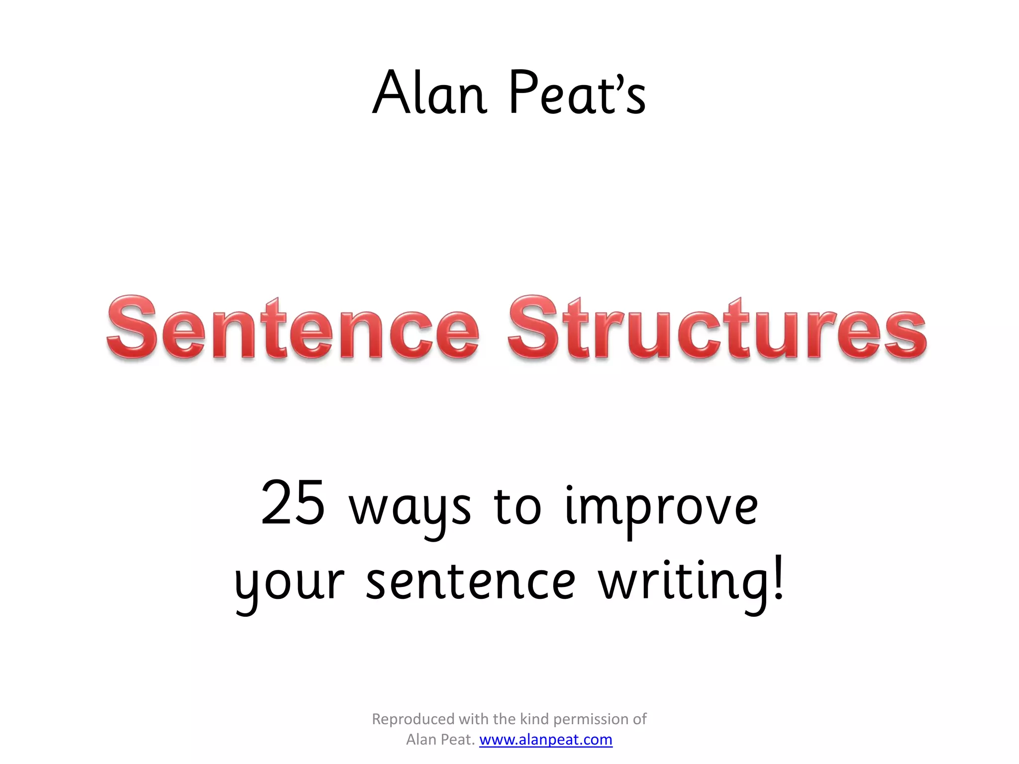Improving sentence structure 24 tips | PDF