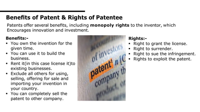 PATENTS_INTELLECTUAL_PROPERTY_RIGHTS.pptx | Business | Business and Finance