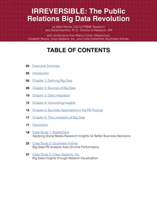 Irreversible: The Public Relations Big Data Revolution | PDF