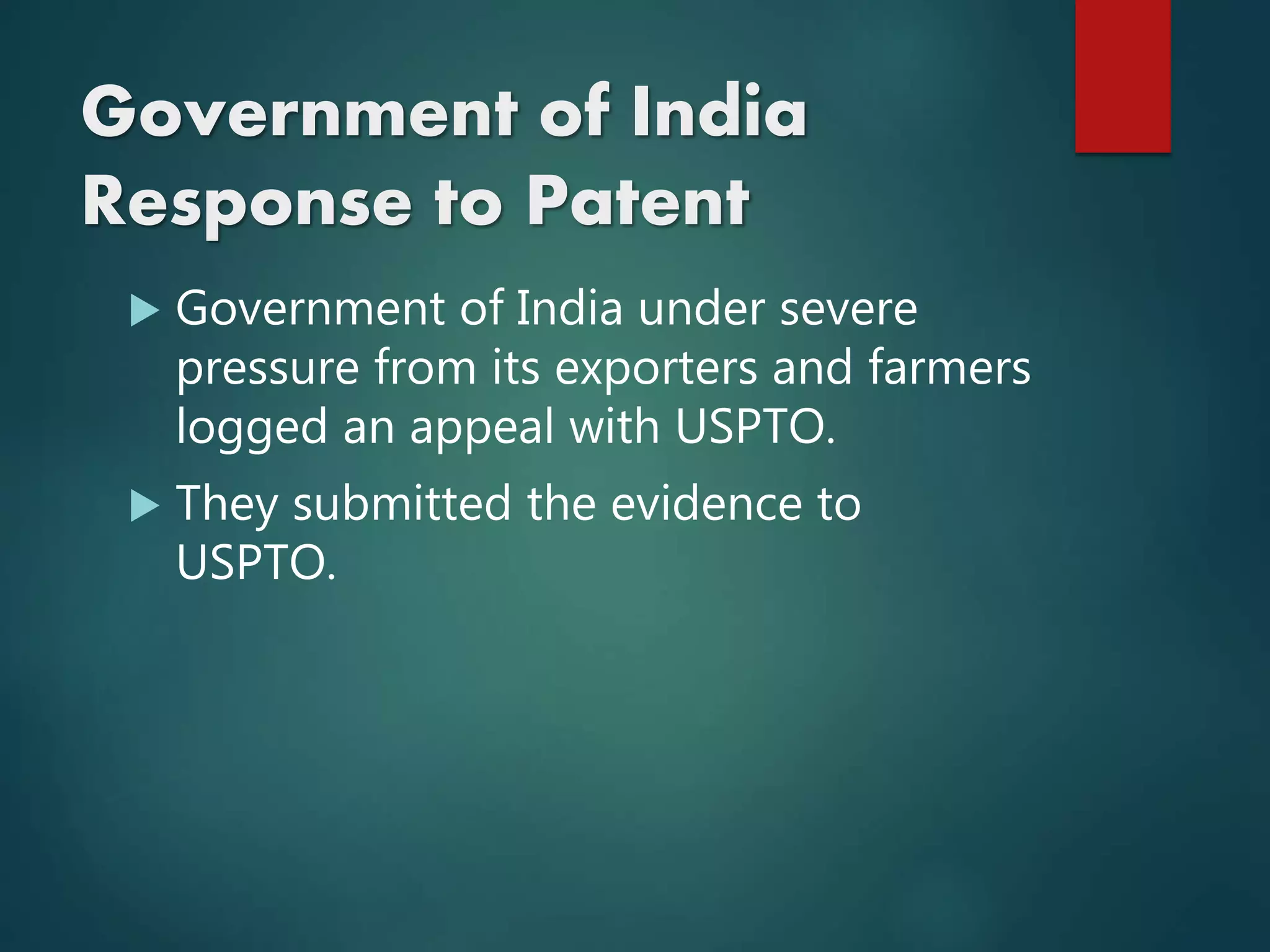 Case Study on Basamati Rice Patent Battle | PPTX
