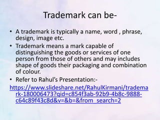 Ipr presentation on Trademark | PPTX
