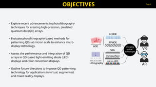 Recent advances of photolithography patterning of quantum dots for micro-display applications ...