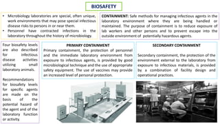 Recommended Biosafety level for Infectious Agents and Infected Animals ...