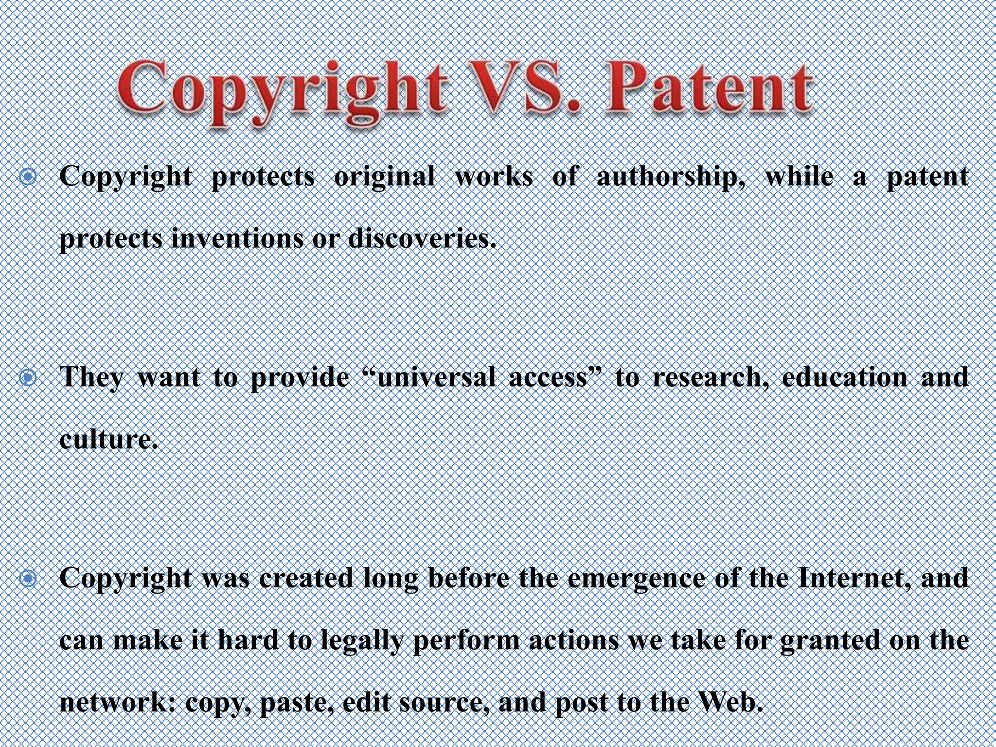 PATENTS AND COPYRIGHT | PPTX