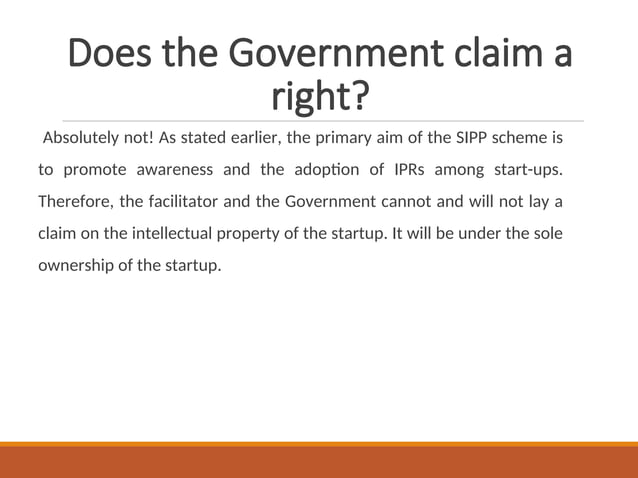 IPR STARTUP PRESENTATION FOR STARTUP VENTURE | PPT