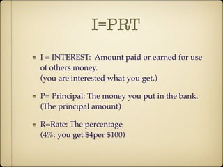 I=prt interest | PPT