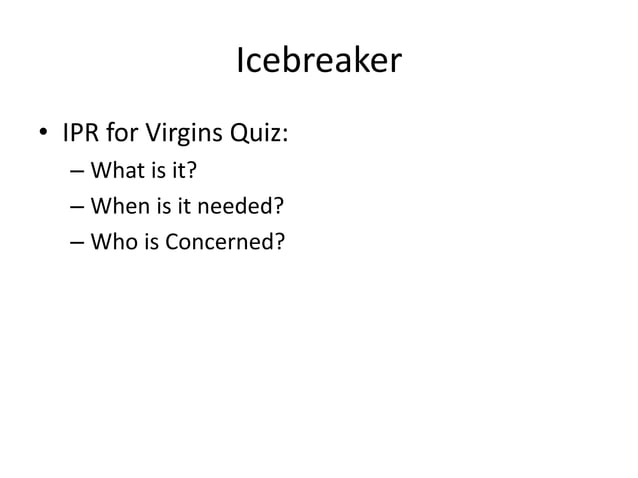 Ipr training session | PPTX