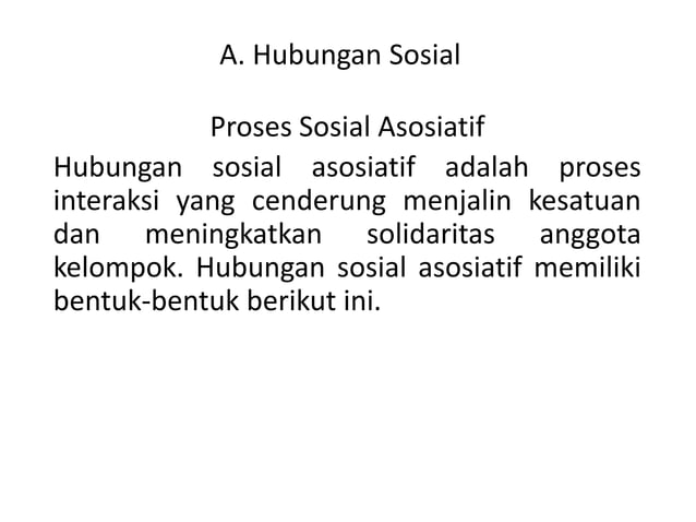 Bentuk bentuk hubungan sosial | PPTX