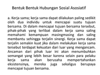 Bentuk bentuk hubungan sosial | PPTX