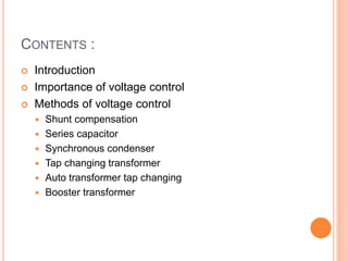 Methods of Voltage Control | PPTX