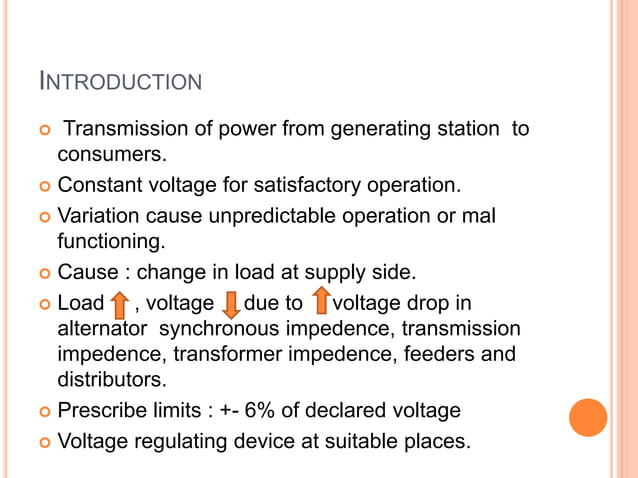 Methods of Voltage Control | PPTX