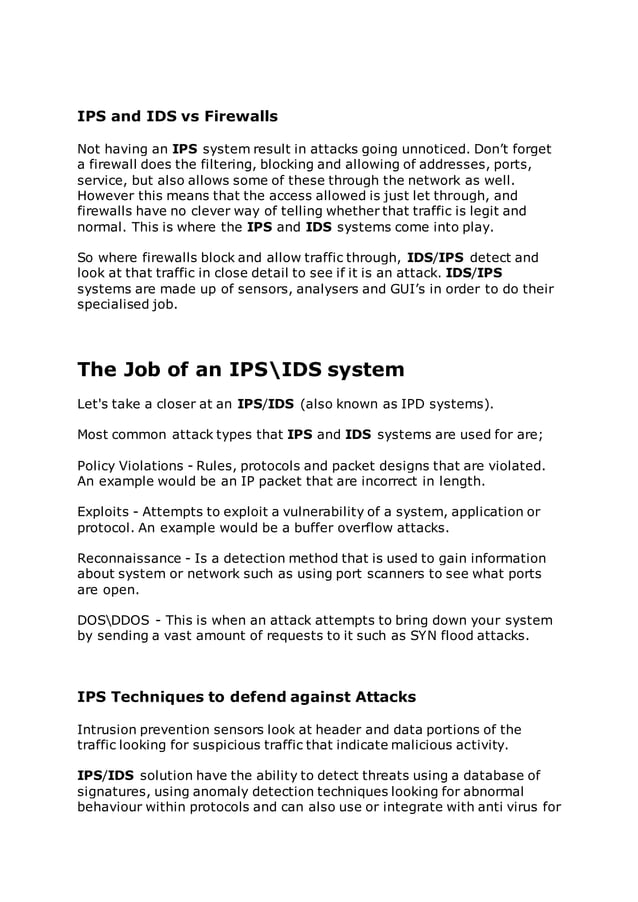 Ips and-ids | PDF