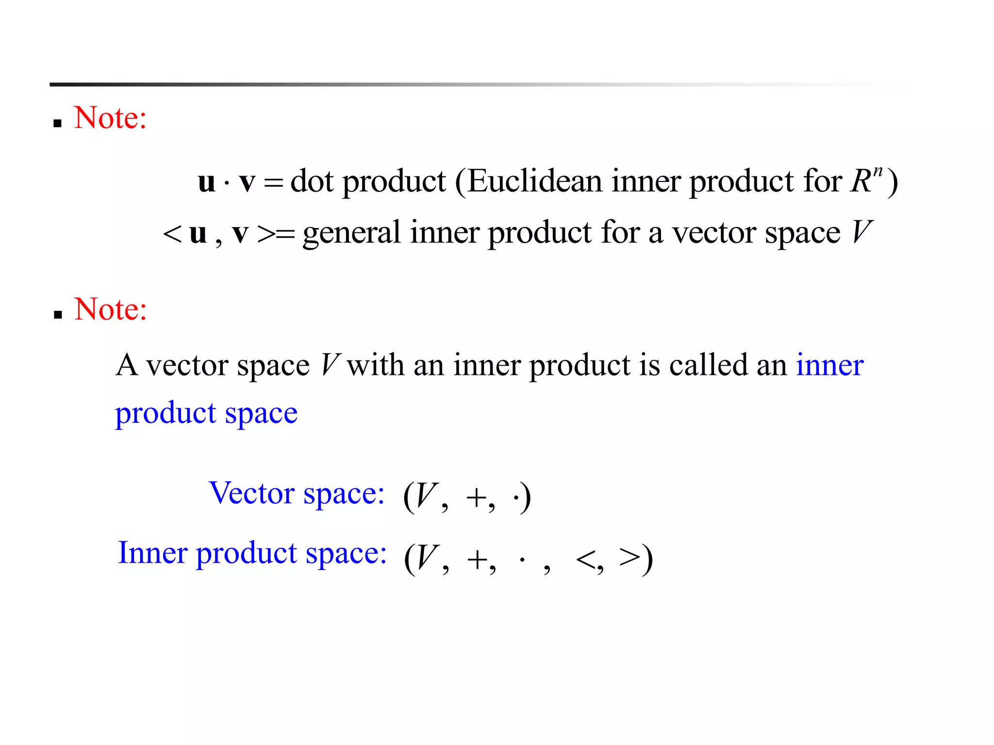 Inner Product Space | PPTX