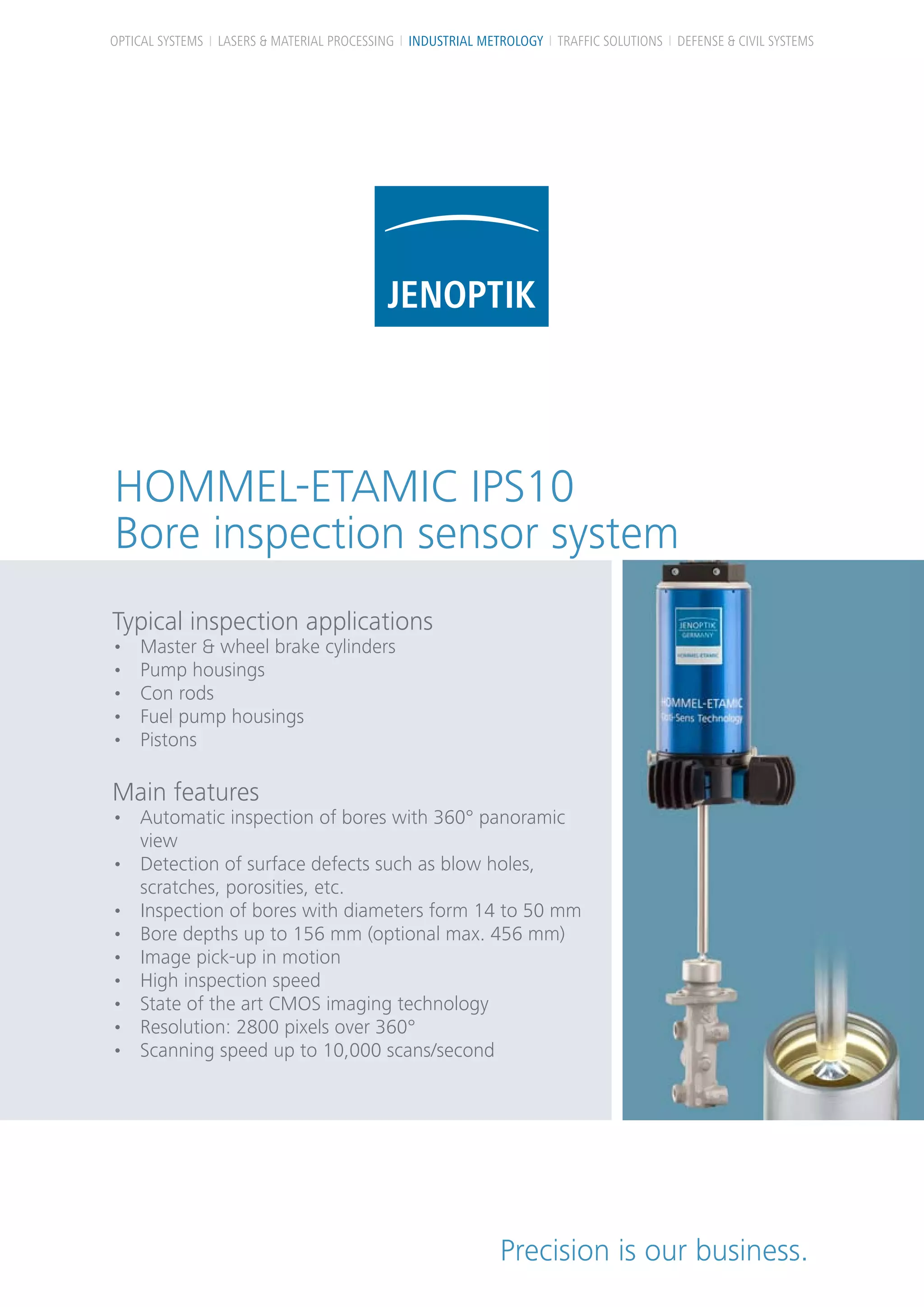 Ips10 Optical inspection for small bores, by Jenoptik | PDF