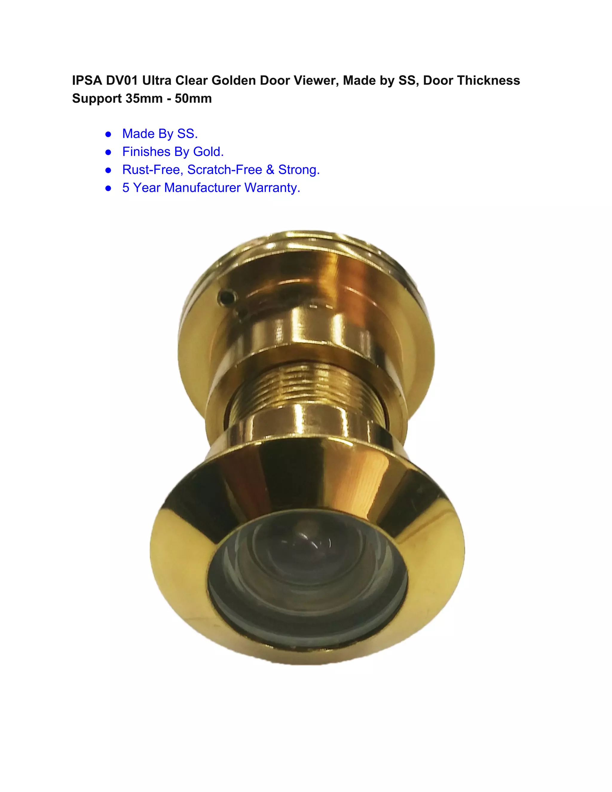 Ipsa dv01 ultra clear golden door viewer | PDF