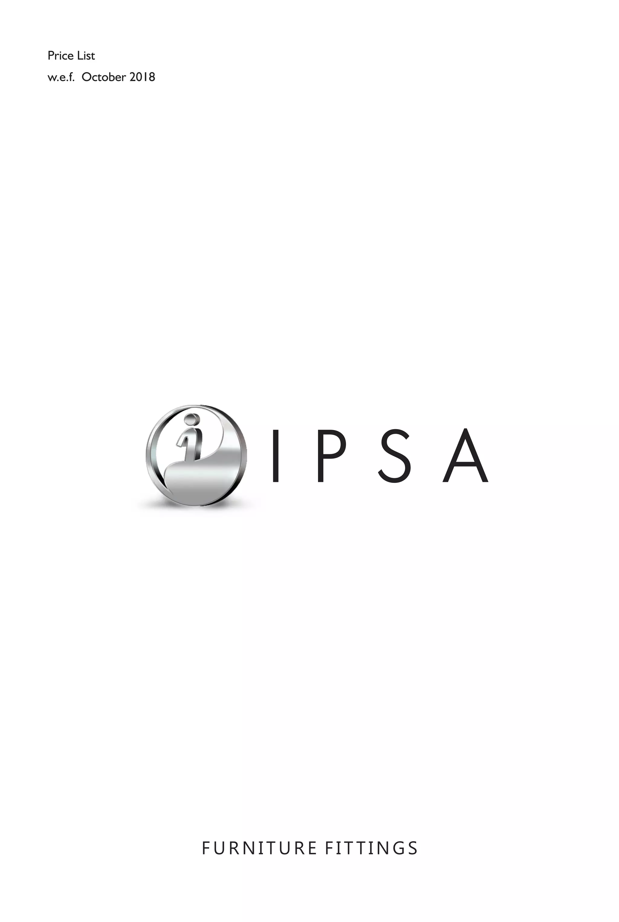 Ipsa furniture fittings price list oct 2018 | PDF