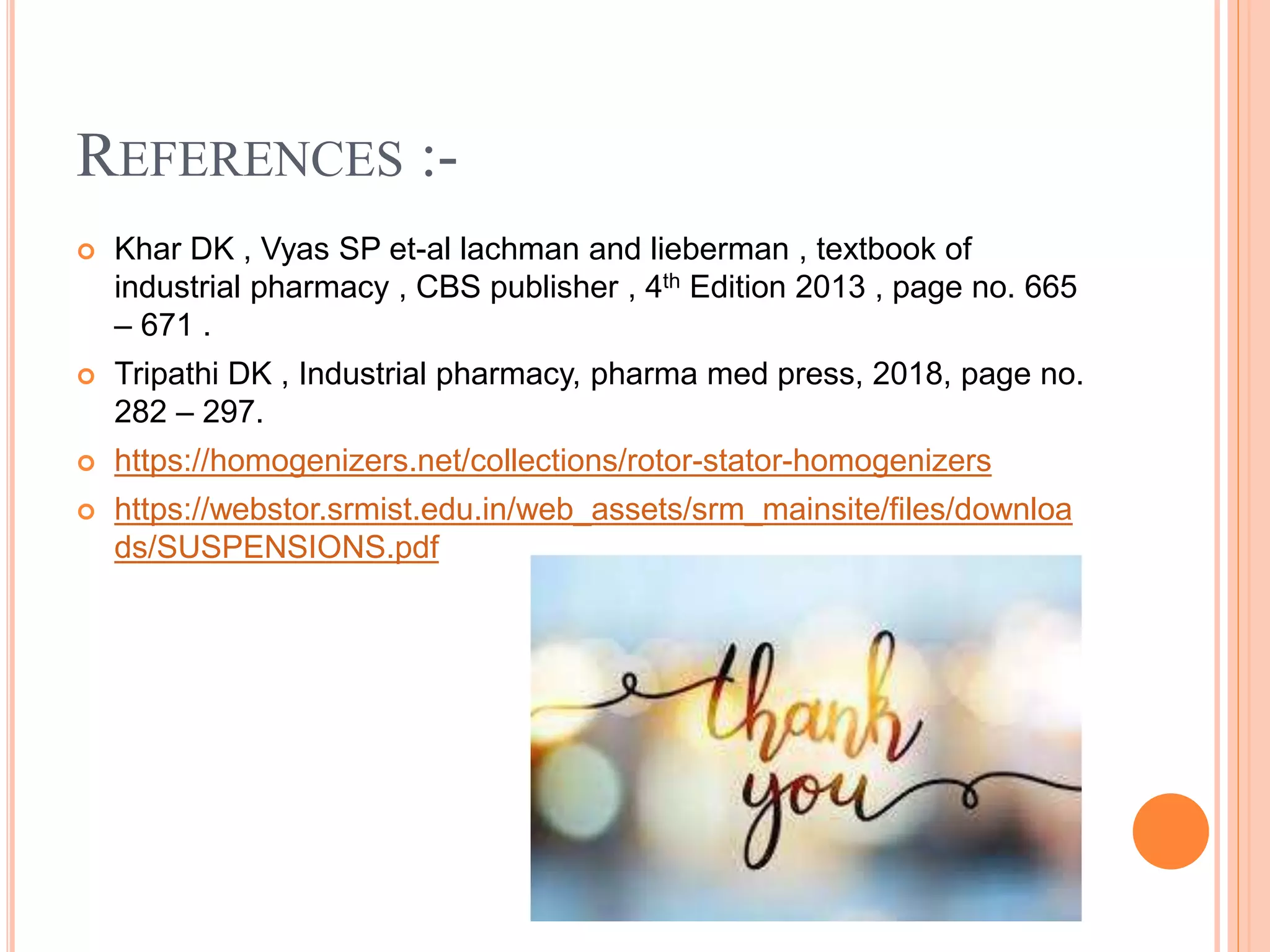 Formulation and manufacturing of suspensions | PPTX