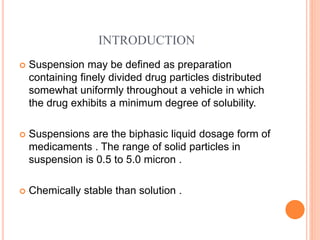 Formulation and manufacturing of suspensions | PPTX