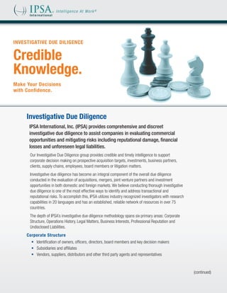 IPSA Investigative Due Diligence | PDF